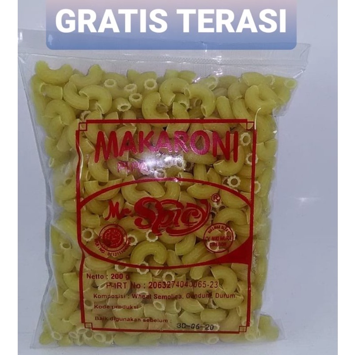 Jual MAKARONI USUS MENTAH 200gr GRATIS TERASI khas Cirebon | Shopee ...