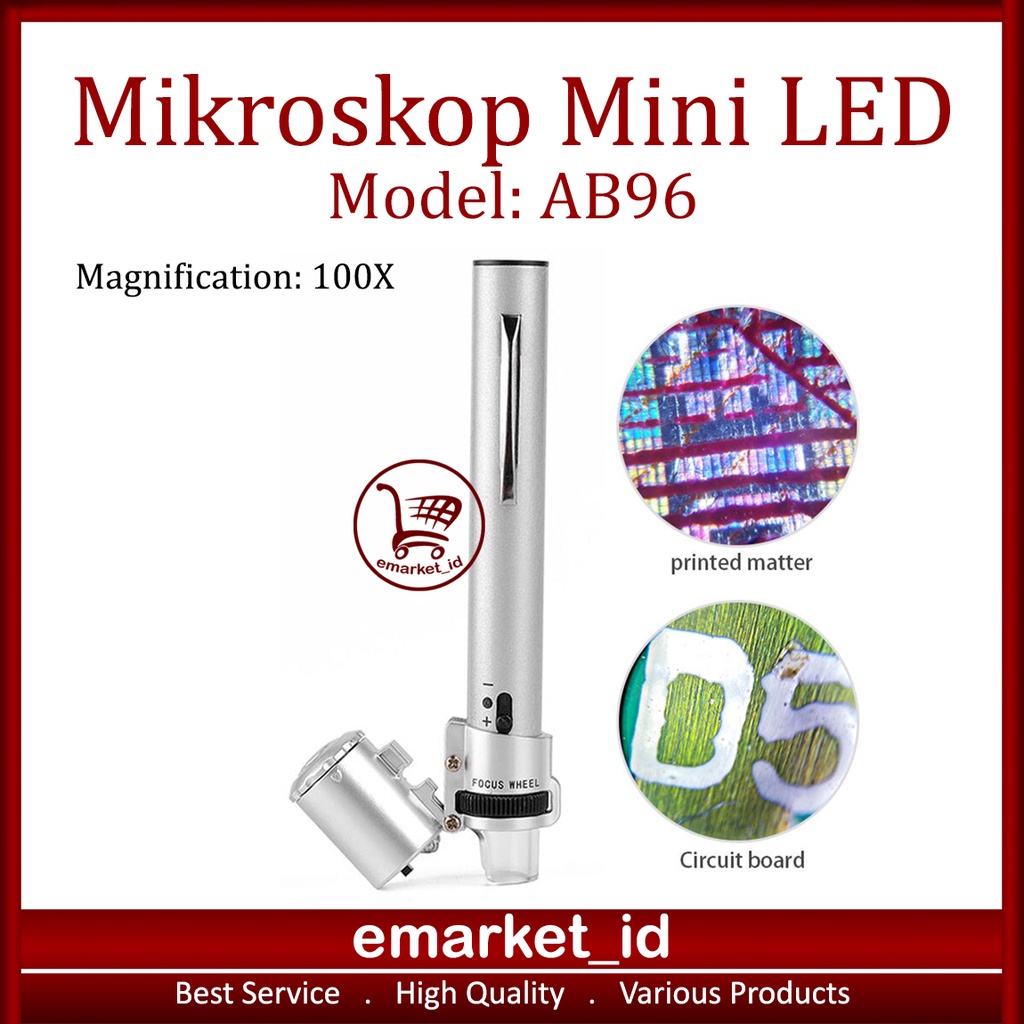 Jual Mikroskop Saku Mini LED AB96 / Microscope Portable Lampu / Untuk ...