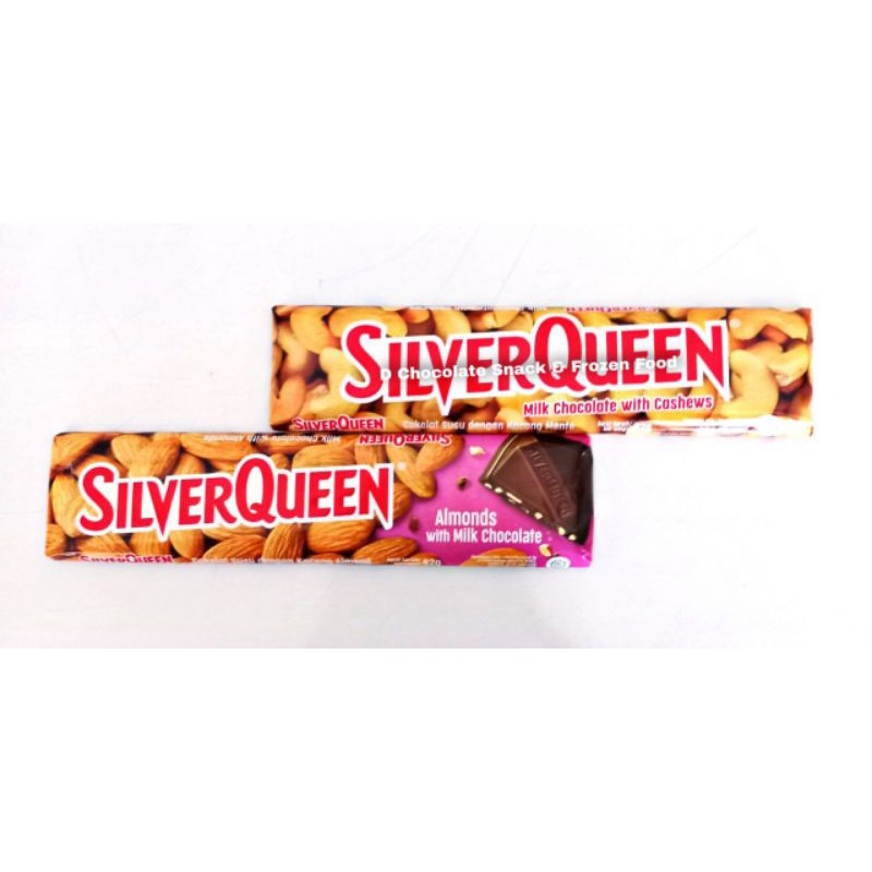 Jual SilverQueen Almond/cashew 58gr (ukuran besar) | Shopee Indonesia