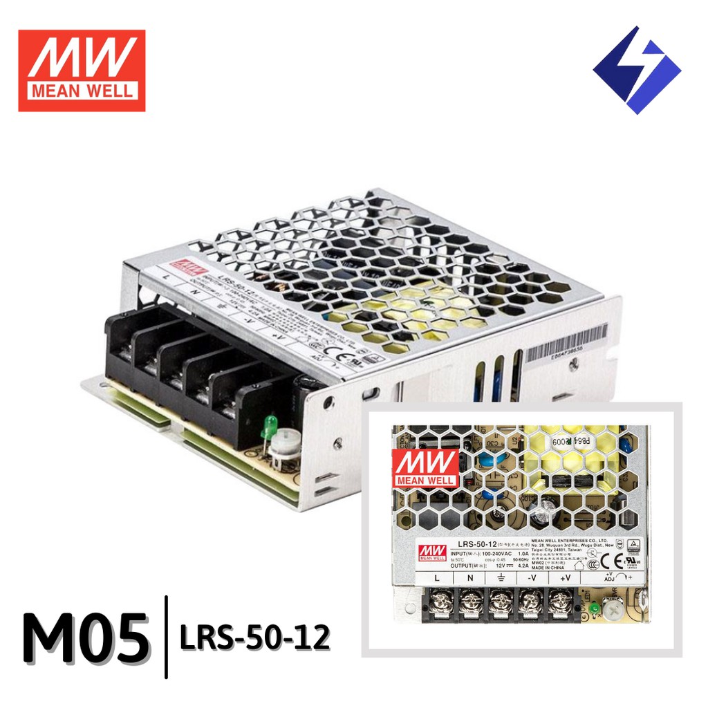 Jual MEANWELL Power Supply LRS-50-12 Slim IP20 12V DC 4.2A 50W Trafo Garansi | Shopee Indonesia