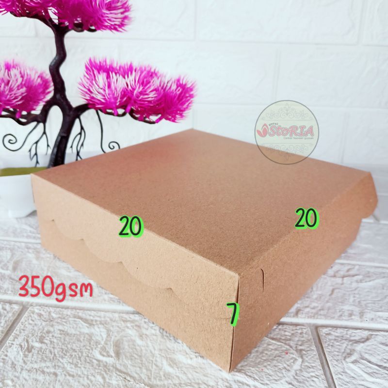 Jual Dus nasi kraft coklat R10K 20x20x7 350gsm / kardus nasi coklat ...