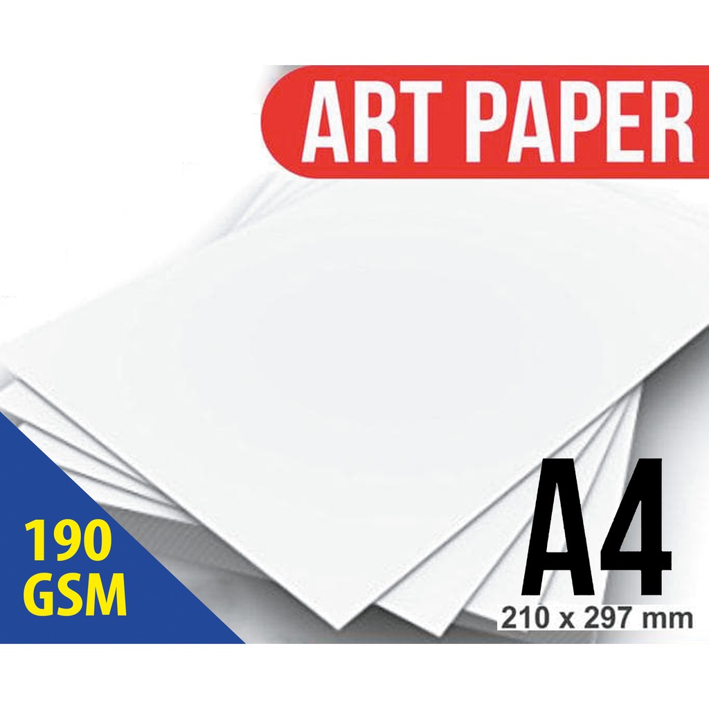 Jual Kertas Art paper / Art Carton 190 gram ukuran A4 putih glossy isi ...