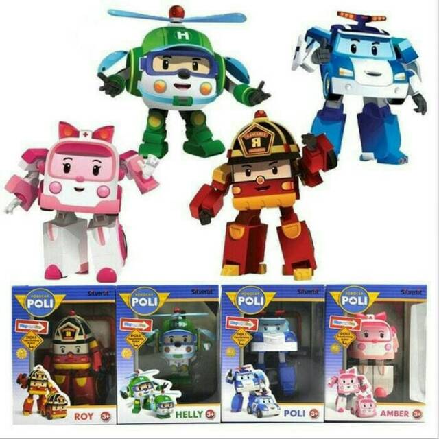 Jual Mainan Robot 4 Seri Bisa Jadi Robot Mainan Robocarpoly 1 Set ...