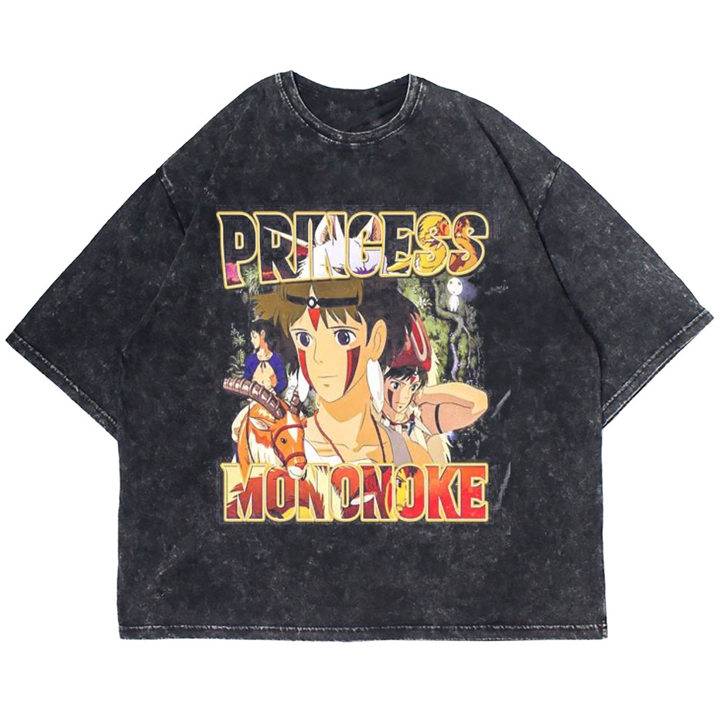 Jual KAOS OVERSIZE ANIME PRINCESS MONONOKE WASHING VINTAGE TEE ...