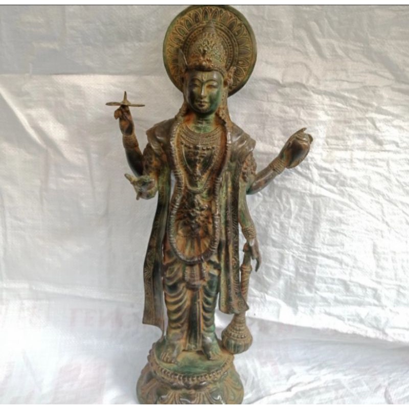 Jual Patung Dewa Wisnu Perunggu Hitam Antik | Shopee Indonesia