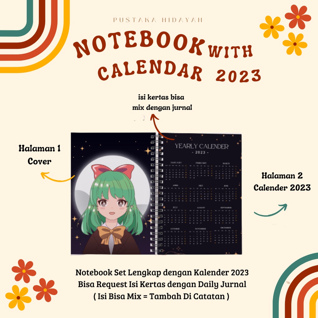 Jual Notebook Set Calendar 2023 by. Pustaka Hidayah A5 Isi Blank ...