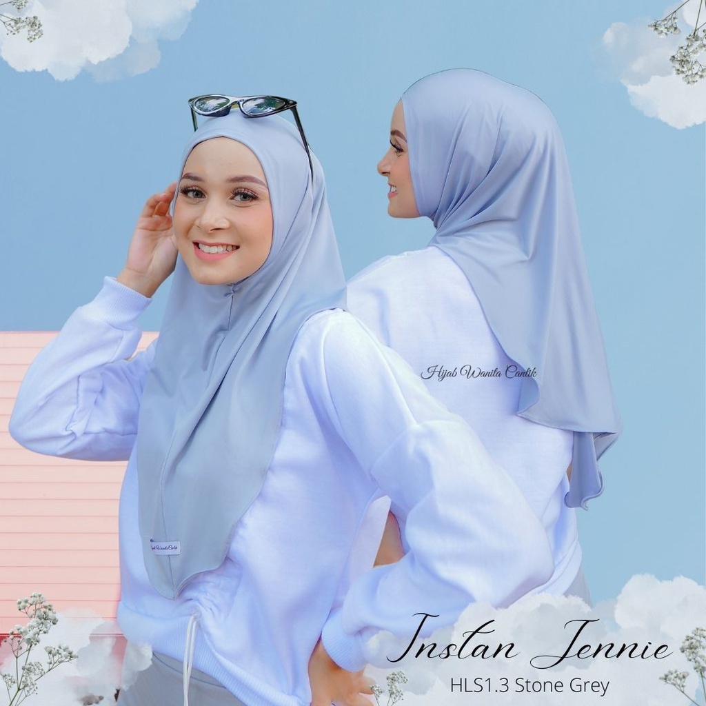 Jual HIRA - Hijabwanitacantik - Instan Jennie HLS1.3 Stone Grey | Sporty Hijab | Hijab Instan ...