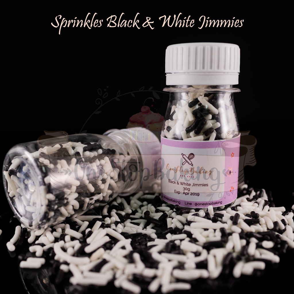 Jual Sprinkle Black & White Jimmies 30gr | Shopee Indonesia