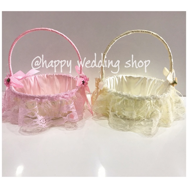 Jual Keranjang Bunga renda / mingle Keranjang Wedding | Shopee Indonesia