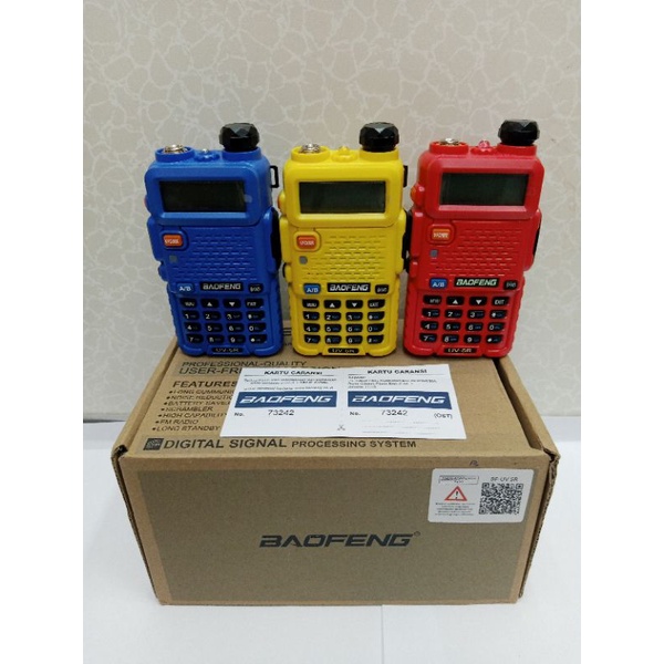 Jual Ht Baofeng uv 5r dual band kuning merah biru hitam | Shopee Indonesia
