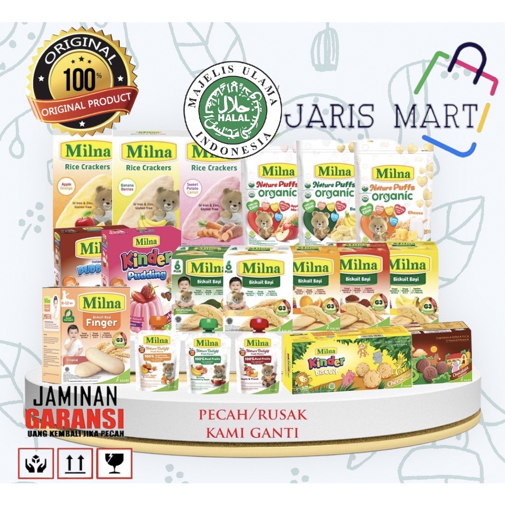 Jual Milna Biskuit Bayi Finger Milna nature delight / biskuit / puffs ...