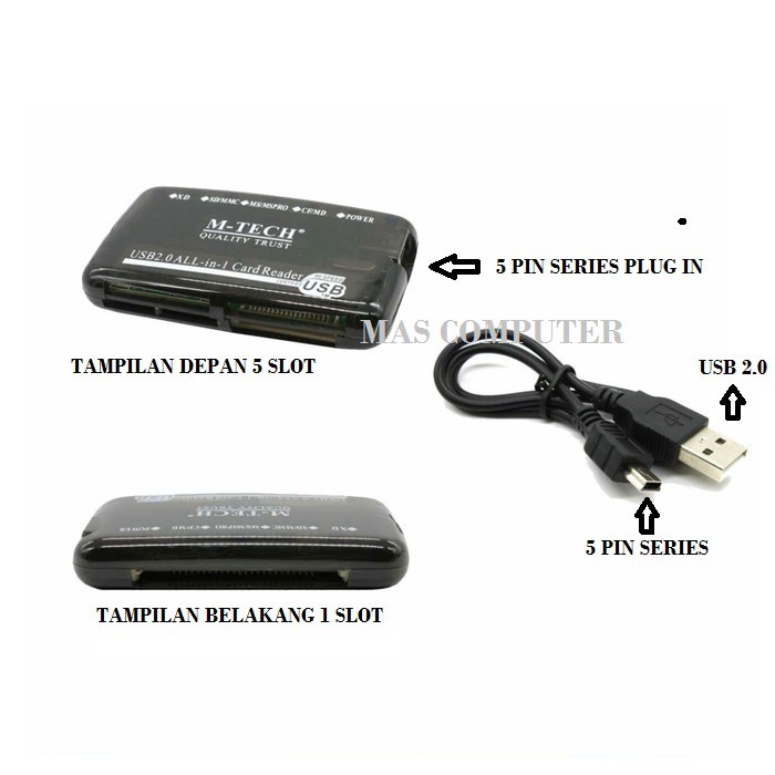 Jual M-TECH Card Reader 6 Slot Memori Card / CardReader All in 1 ...
