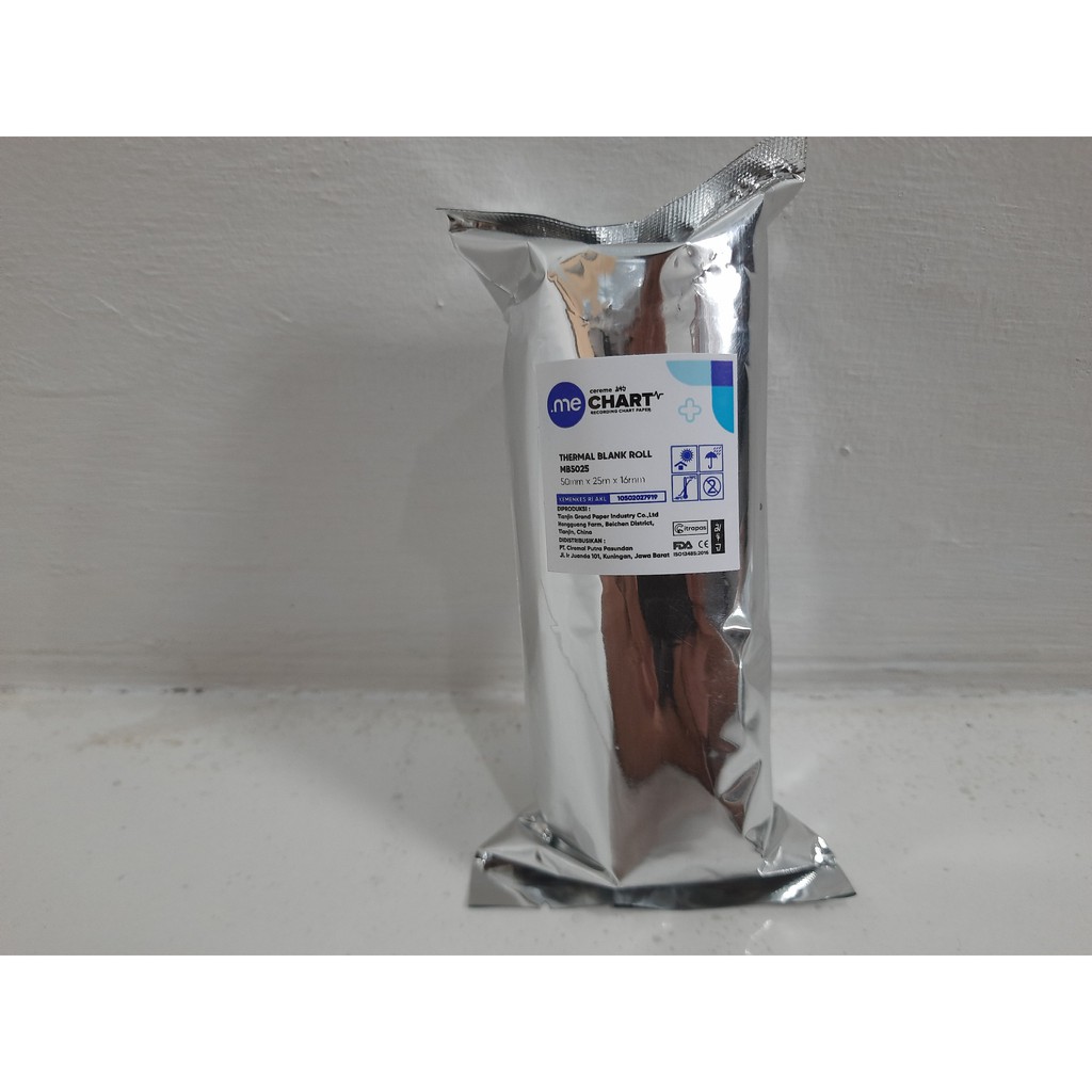 Jual kertas spirometri THERMAL BLANK ROLL ukuran 50MM X 25M X 16MM ...