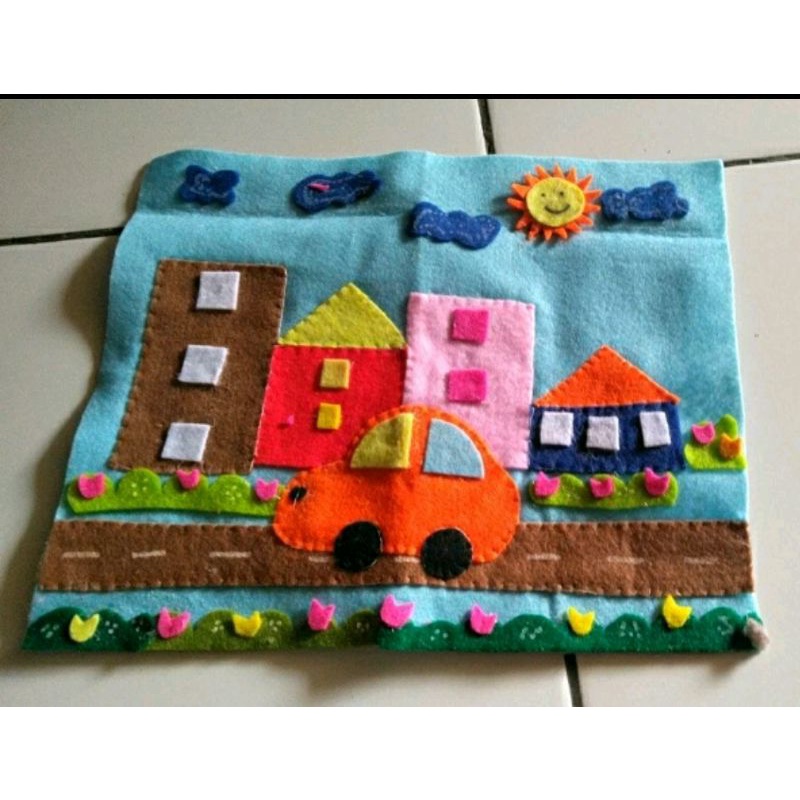 Jual prakarya kain flanel seni tempel dan jahit feston prakarya ...