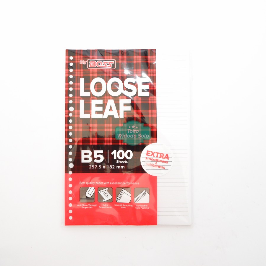 Jual Kertas Isi Binder Loose Leaf B5 Big Boss/Kenko Besar 17,6x25cm - 1 Pack Isi 100 Lembar ...