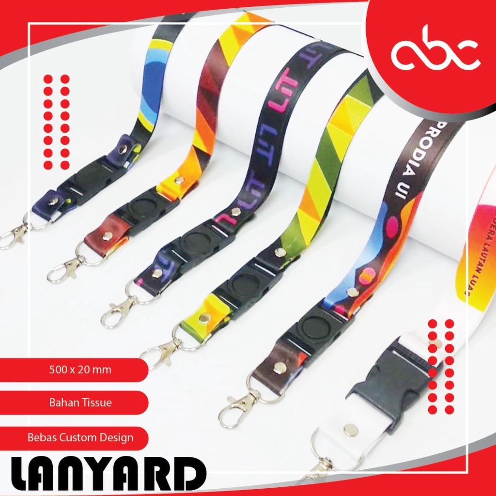 Jual Cetak Custom Tali ID Card Lanyard Full Color utk 2 Sisi siap Pakai ...