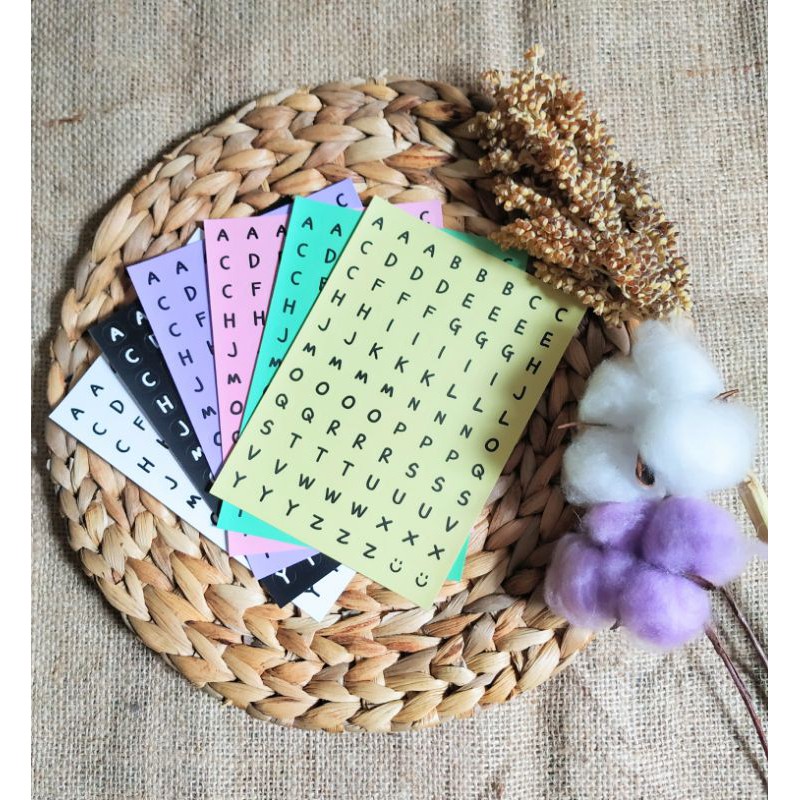 Jual STICKER DOT ALPHABET/STIKER SHEET ABJAD | Shopee Indonesia