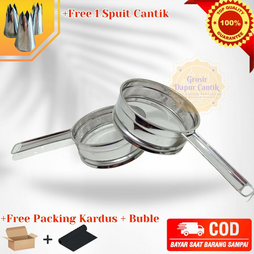 Jual Saringan Ayakan Tepung dan Gula / Saringan Gagang Full Stainless ...