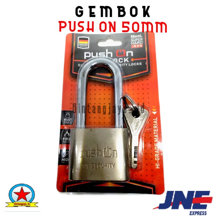Jual Gembok Push On Baja Ukuran 50 MML Type Panjang | Shopee Indonesia