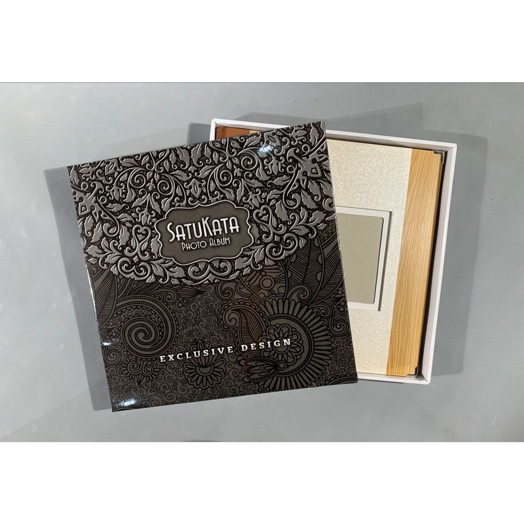 Jual album foto magnetik jumbo exclusive desain motif kayu FREE grafir ...