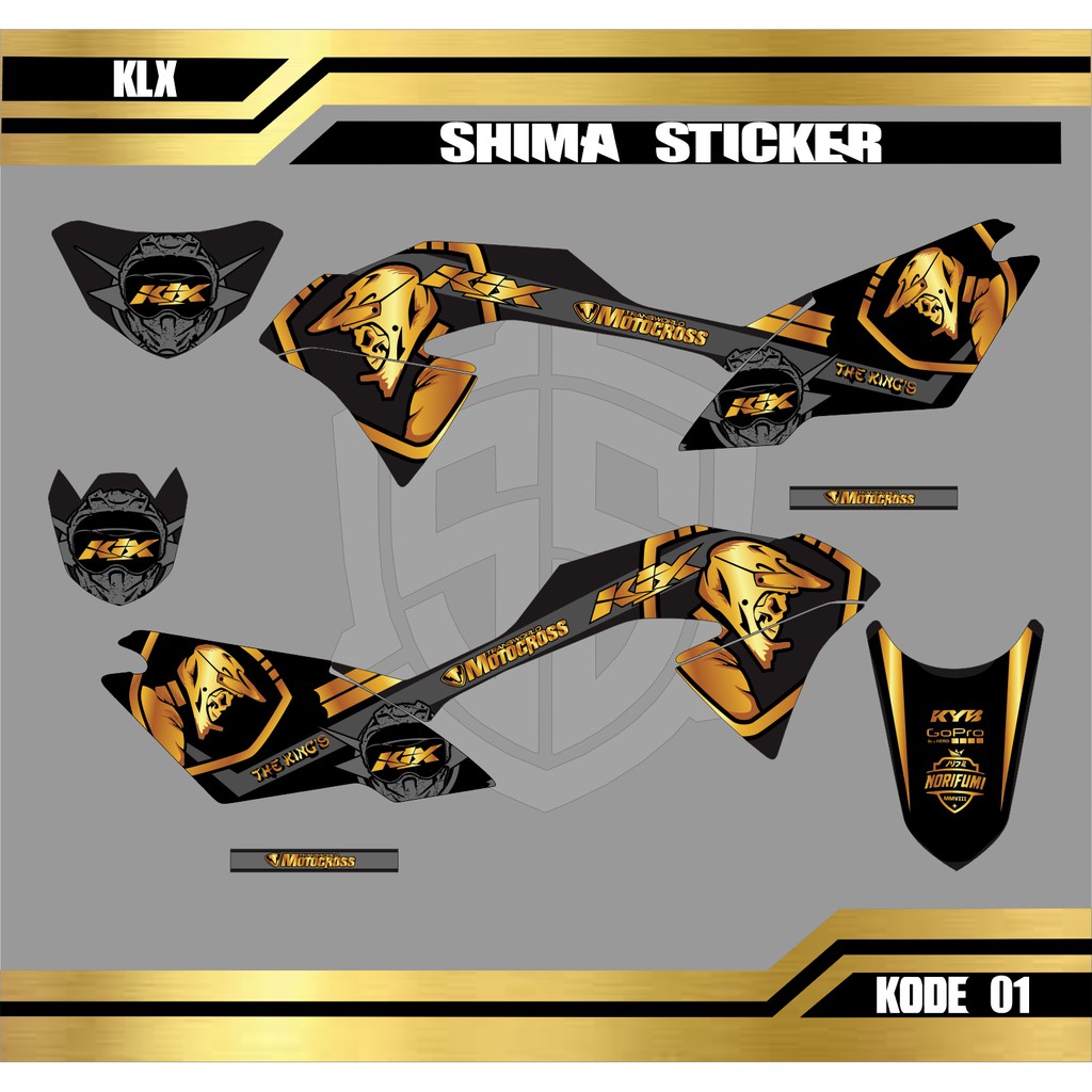 Jual [COD] STIKER MOTOR KLX G,BF,SE Sticker Variasi STRIPING LIST MOTOR ...