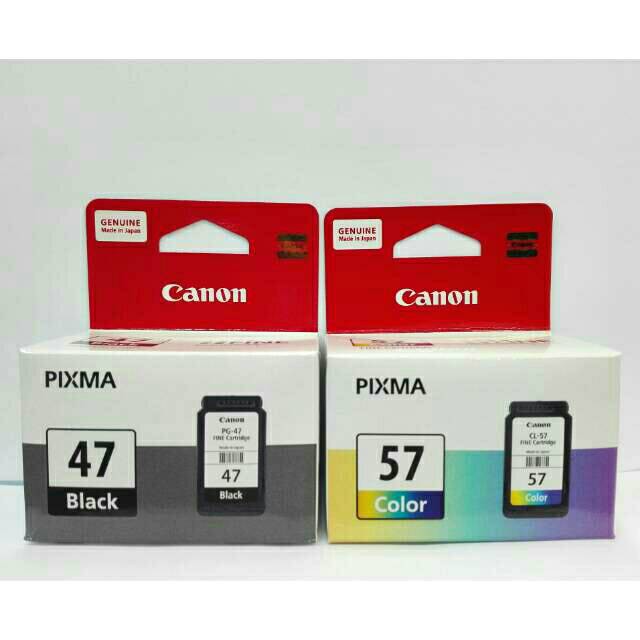 Jual Tinta Cartridge Canon 47 Black & 57 Colour for PIXMA E400,E410 ...