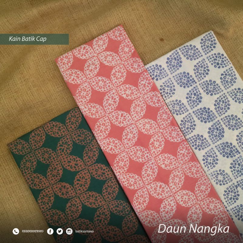 Jual Batik Santoso Daun Nangka - Kain Batik Cap Cabut Warna | Shopee ...