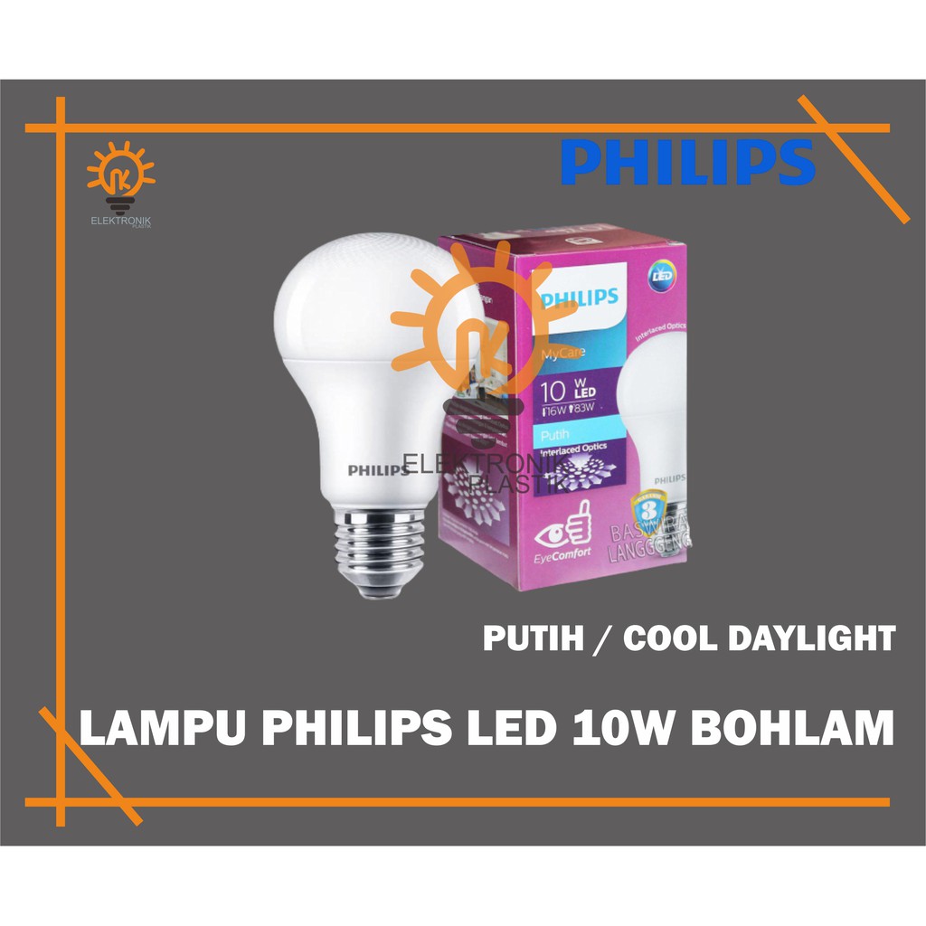 Jual Lampu LED Philips 10 watt Bohlam 10w / Philips Putih 10 w Bulb LED 10watt / 10w 10 w 10watt ...
