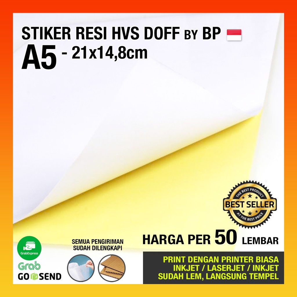 Jual [A5 - PAKET 50 LEMBAR] CAMEL - KERTAS STIKER STICKER HVS DOVE DOFT ...