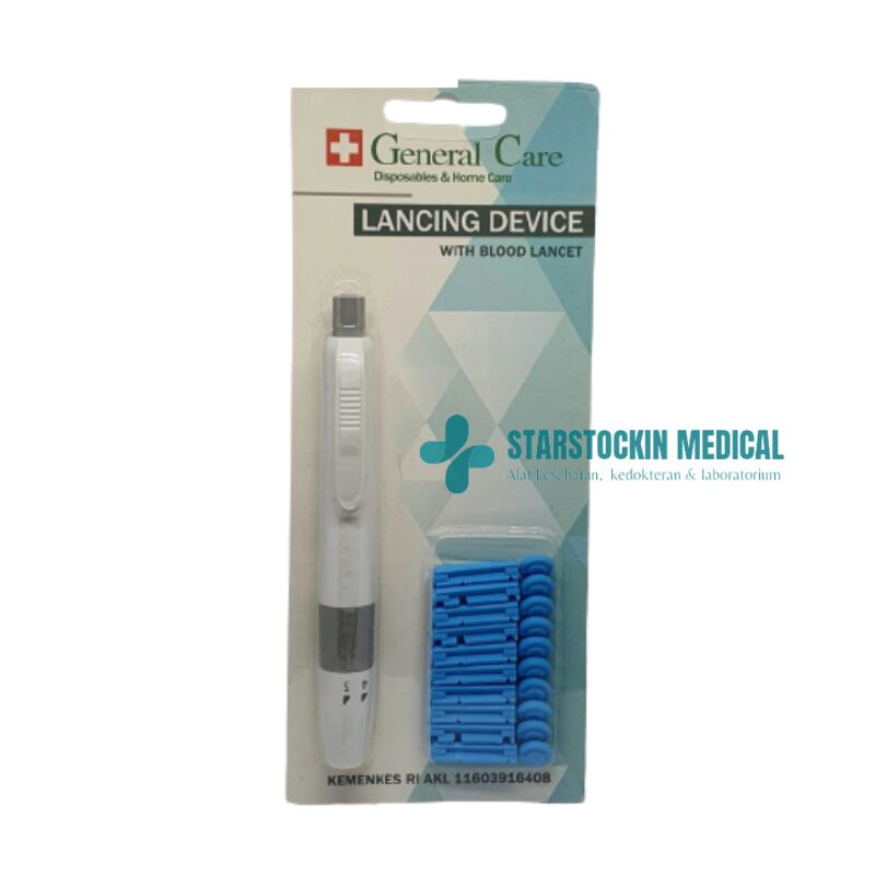 Jual Lancing Device Pen General Care plus Blood Lancet isi 10 | Shopee ...