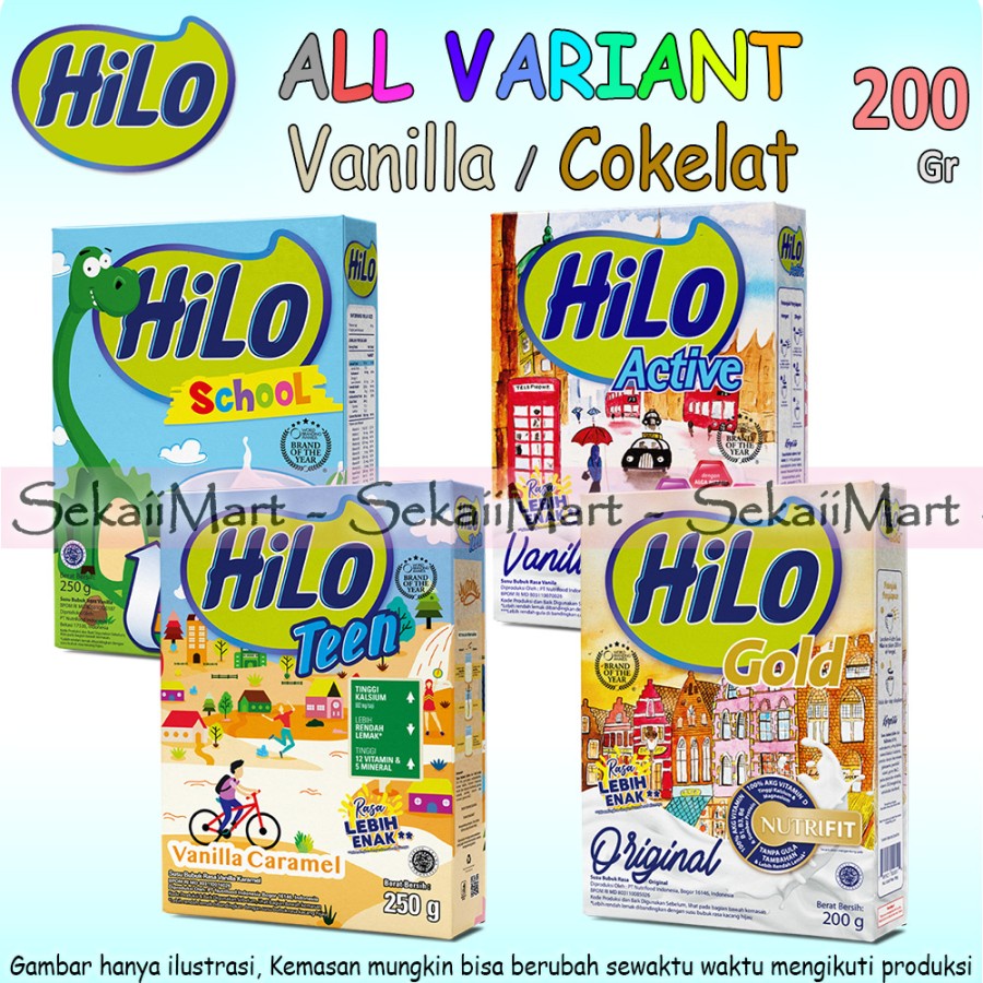 Jual HILO School / Teen / Active / Gold - HI-LO Susu Bubuk All Variant ...