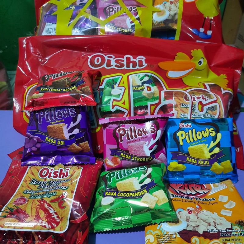 Jual Gift Pack Oishi Snack Camilan Kemasan Kantong Tas Paket Ulang ...