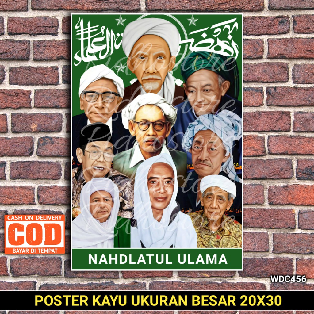 Jual POSTER PENDIRI NAHDLATUL ULAMA NU POTO KAYU KYAI HASYIM ASYARI ...