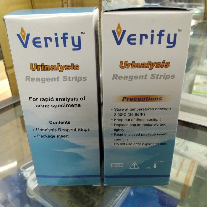 Jual Test Strip Urine 3P Verify / Strip Test Urine 3 Parameter | Shopee ...