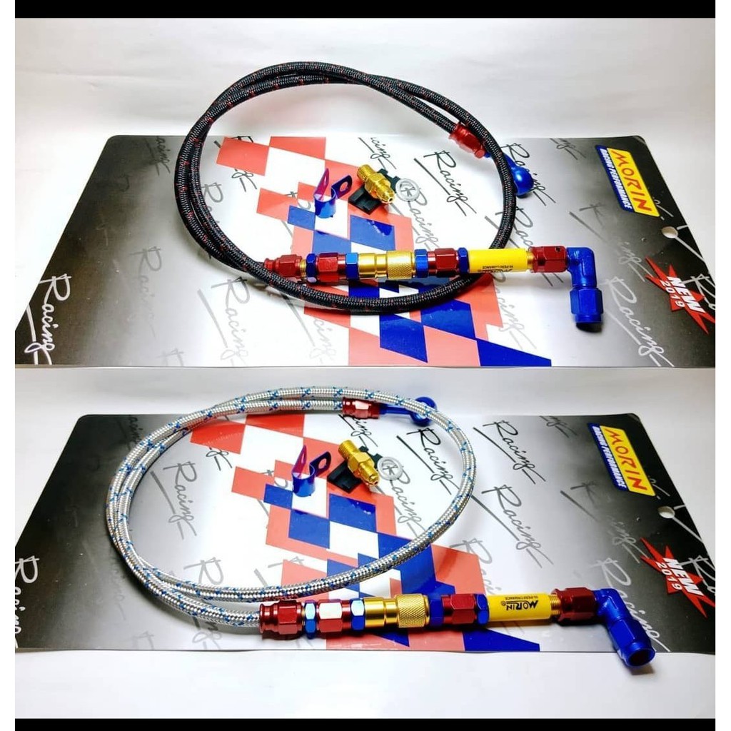 Jual selang rem PSI serat silver/black universal panjang 95cm | Shopee ...