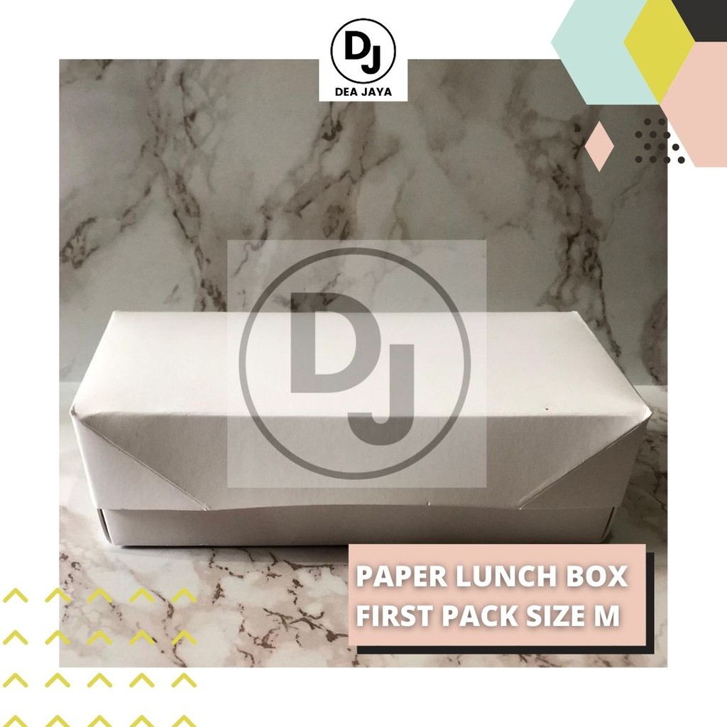 Jual KOTAK MAKAN KERTAS / LUNCH BOX PAPER SIZE M PUTIH POLOS MERK FIRST ...