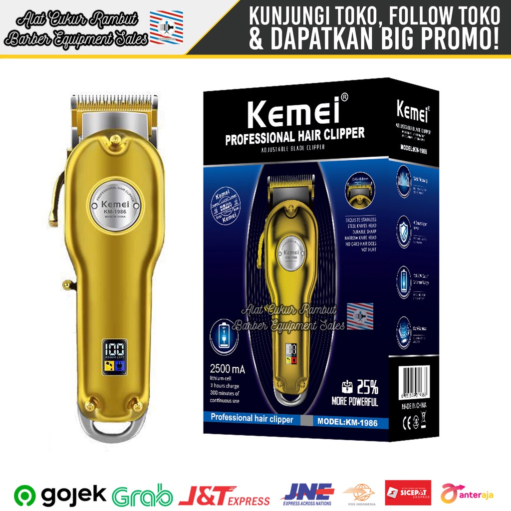 Jual Alat Cukur Rambut Mesin Cukur Rambut Hair Clipper Charger KEMEI 1986 | Shopee Indonesia