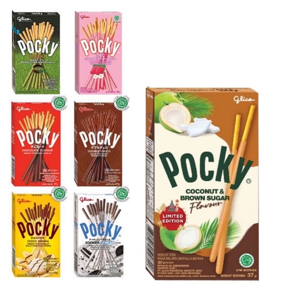Jual GLICO POCKY REGULER 47 GRAM COKLAT STRAWBERRY ALMOND COOKIES AND ...