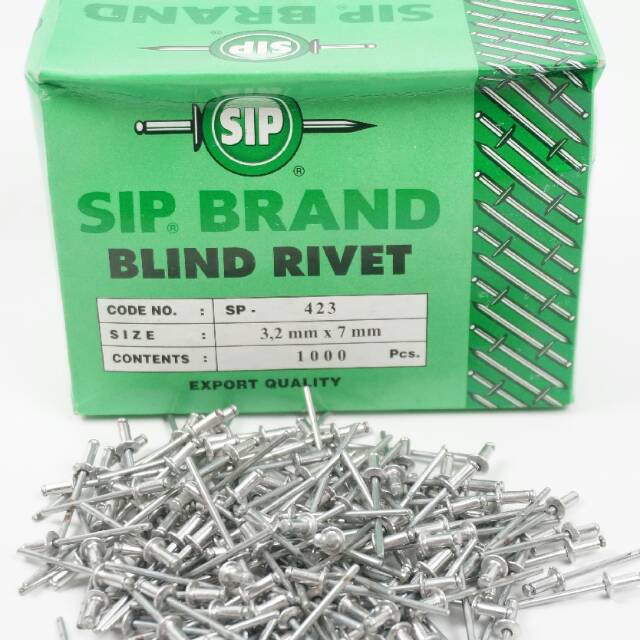 Jual SIP Paku Rivet 423 ukuran 3,2x7mm / Blind Rivet Aluminium PER 100pcs | Shopee Indonesia