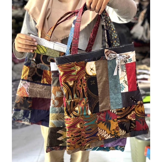 Jual Tas Batik Perca Pita Tali pendek | Shopee Indonesia