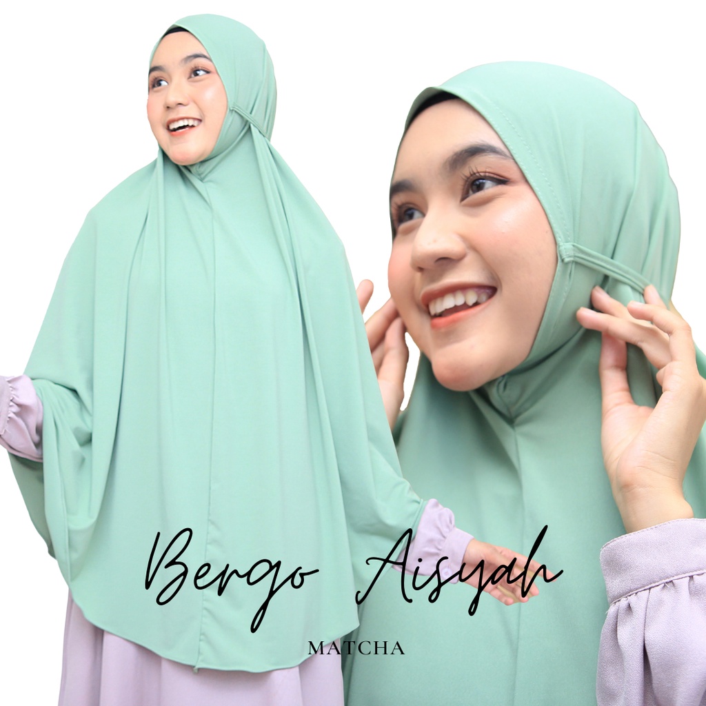 Jual Hijab Jilbab Kerudung Bergo Instan Khimar Jumbo Syari Jersey Premium Aisyah | Shopee Indonesia