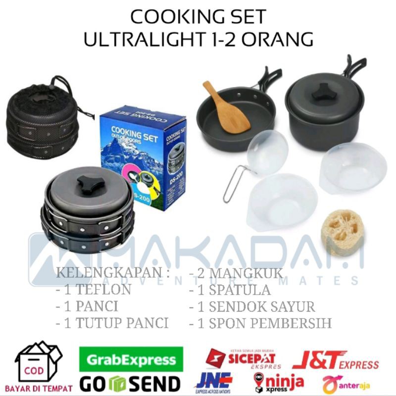 Jual nesting cooking set camping hiking ultralight 1-2 orang | Shopee ...