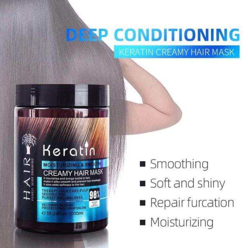 Jual Hair Mask keratin/ Masker rambut Keratin/ Keratin Creamy Hair Mask ...