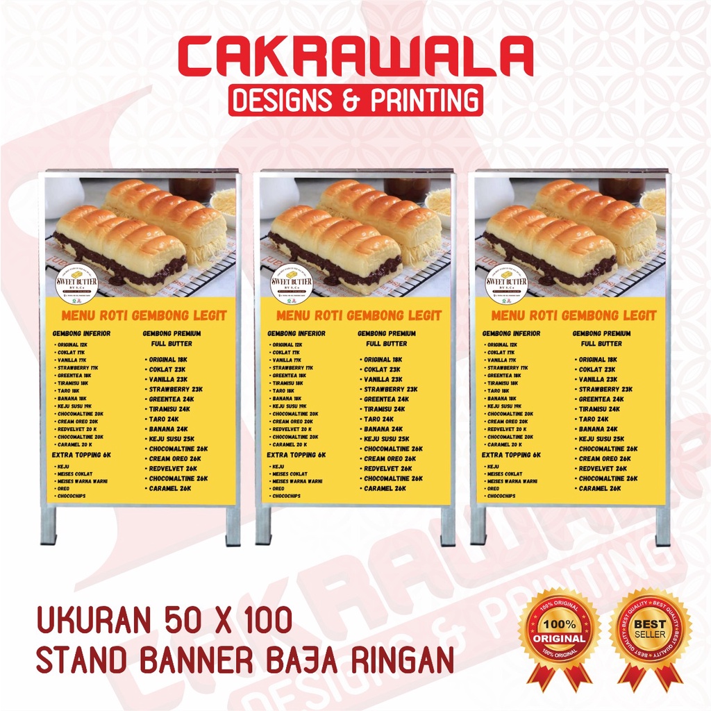 Jual STAND BANNER BAJA RINGAN ROTI - STANDING BANNER HOLLOW BAJA RINGAN UKURAN 50 X 100 | Shopee ...