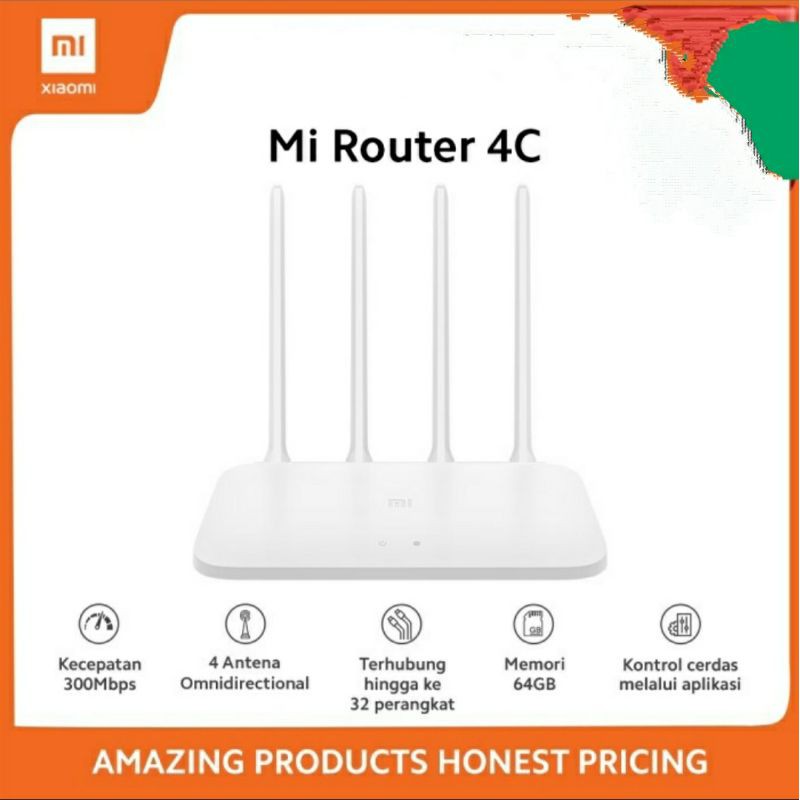 Jual Xiaomi Mi Router 4C 4 antena 300 mbps Garansi Resmi | Shopee Indonesia