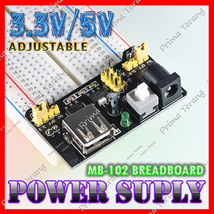 Jual Breadboard Mb-102 Power Supply 3.3V / 5V Adjustable Bread Board Mb102 | Shopee Indonesia