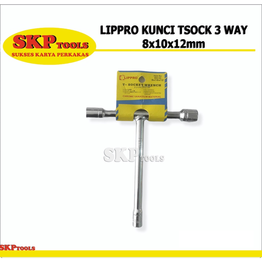 Jual LIPPRO KUNCI T SOCK 3 WAY 8x10x12 (883-02) | Shopee Indonesia