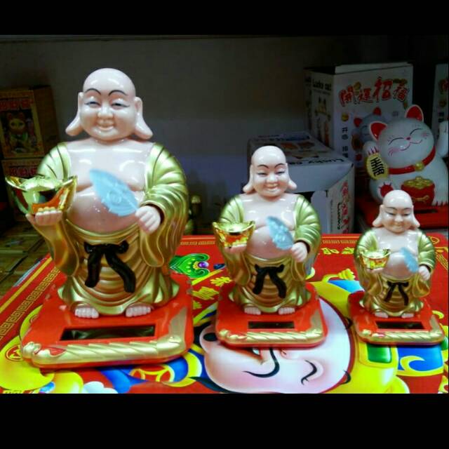Jual Pajangan mile fo/ buddha ketawa / hiasan solar baterai / julai hut ...