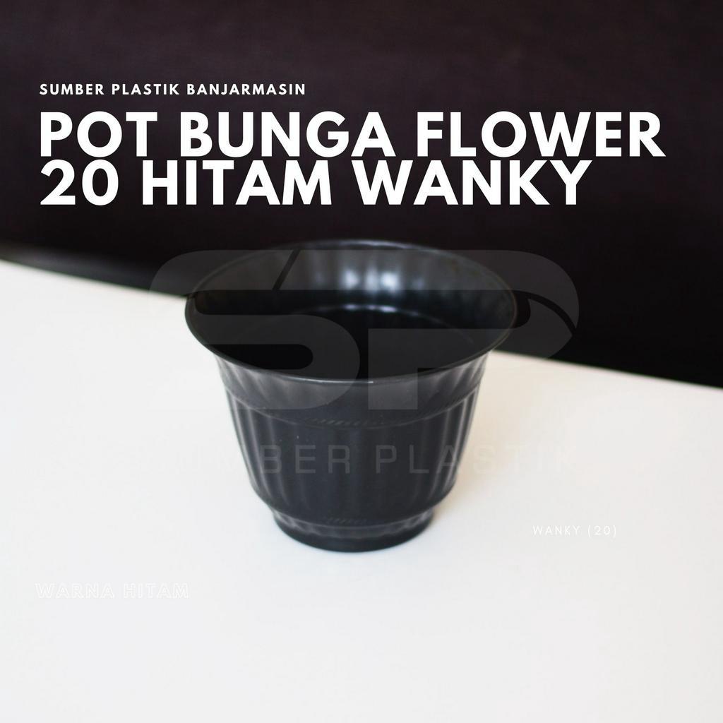 Jual Pot Flower 20 Wanky Hitam Tempat Wadah Bunga (Satuan) | Shopee ...
