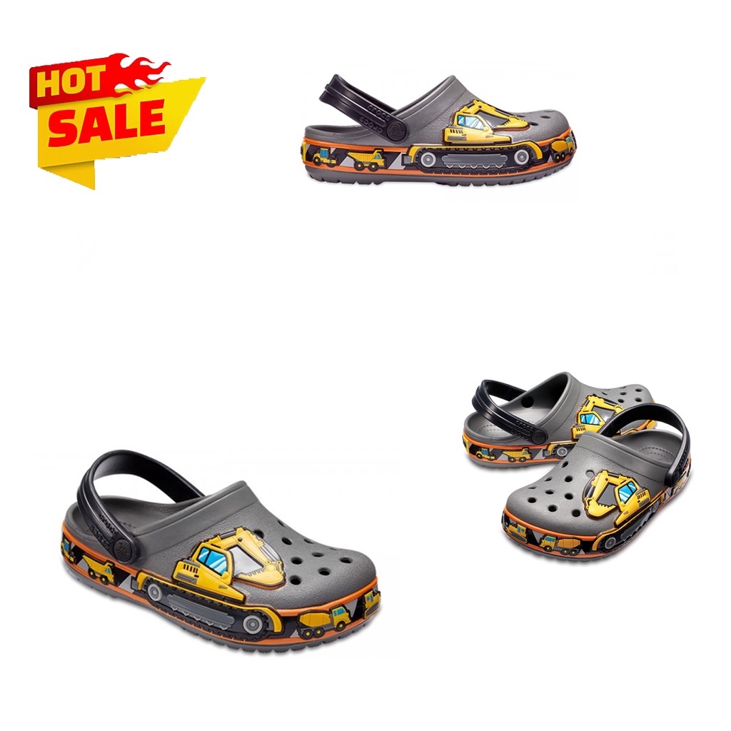 Jual Sandal Crocs FunLab Digger Kids Clog Slate Grey | Shopee Indonesia